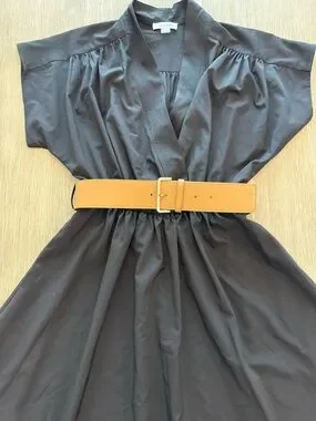 Calvin Klein | Dresses | Calvin Klein Black Maxi Dress With Tan Waist ...